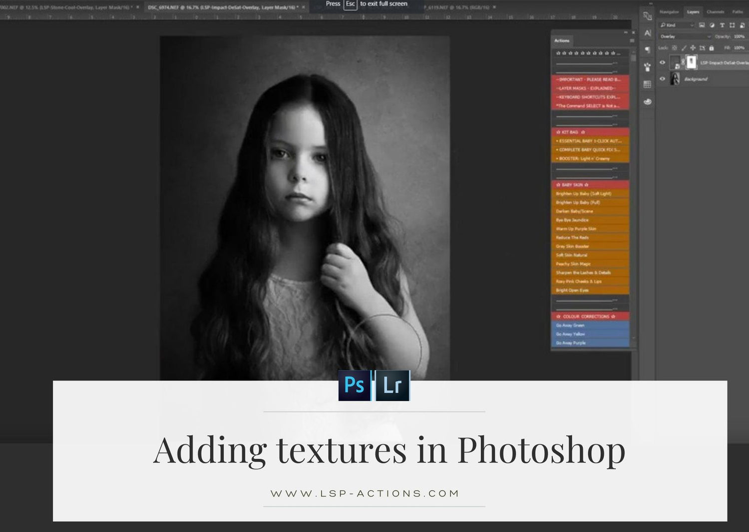How to add Textures in photoshop – LSP Actions by Lemon Sky