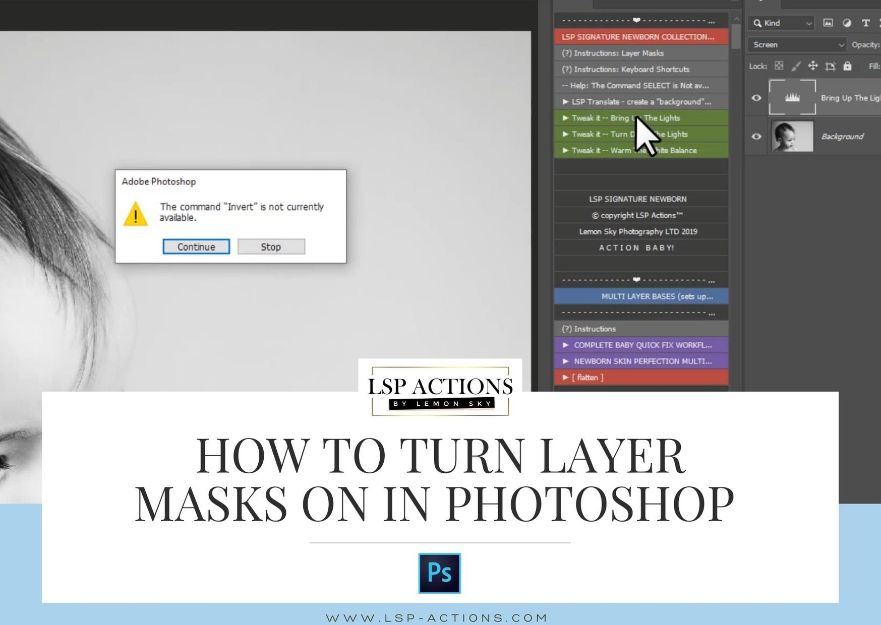 Turning Photoshop layer masks on or off – LSP Actions by Lemon Sky