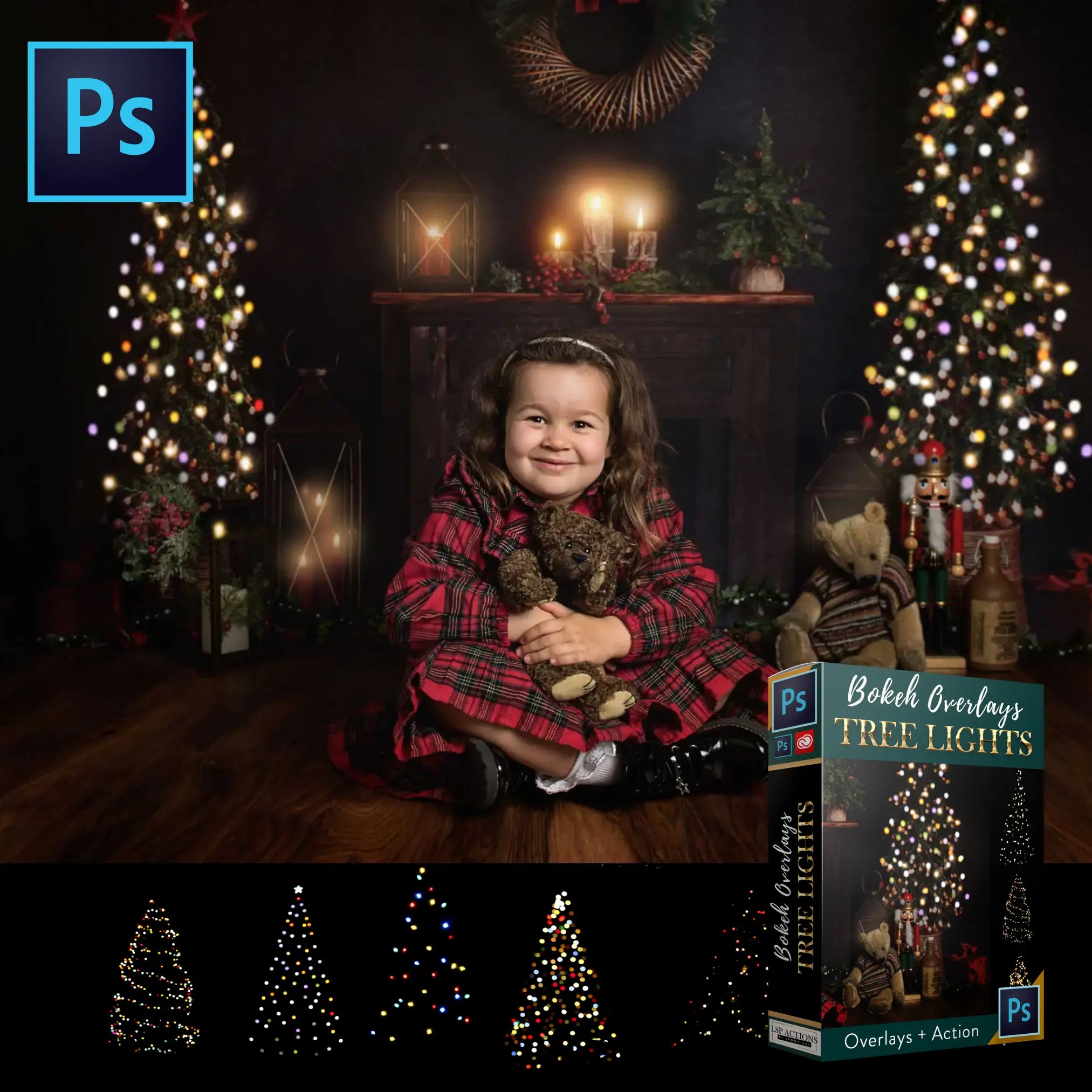 Christmas Tree Light Overlays + Photoshop Actions – LSP Actions by ...