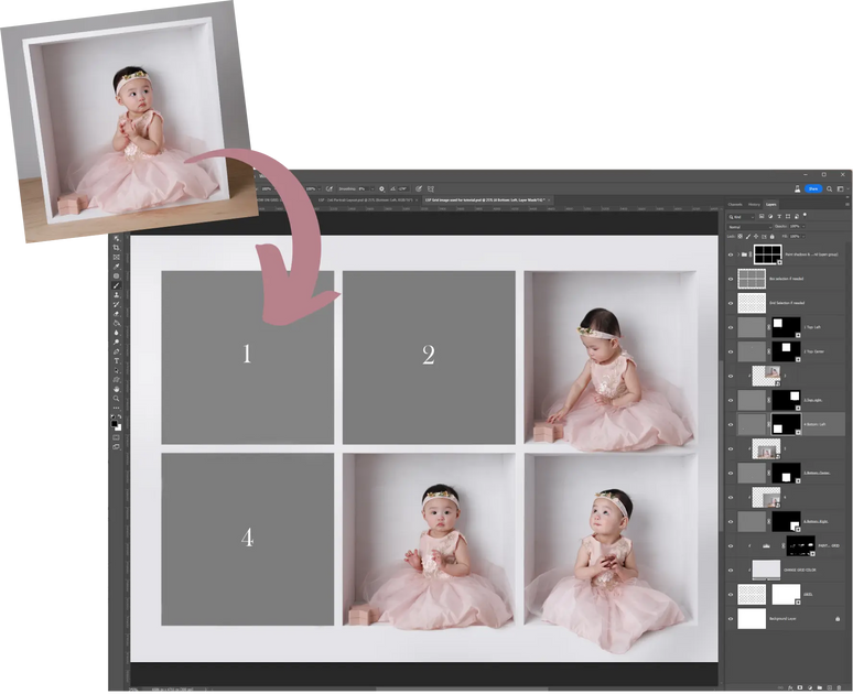 Little Boxes - Grid Photoshop Template – LSP Actions by Lemon Sky
