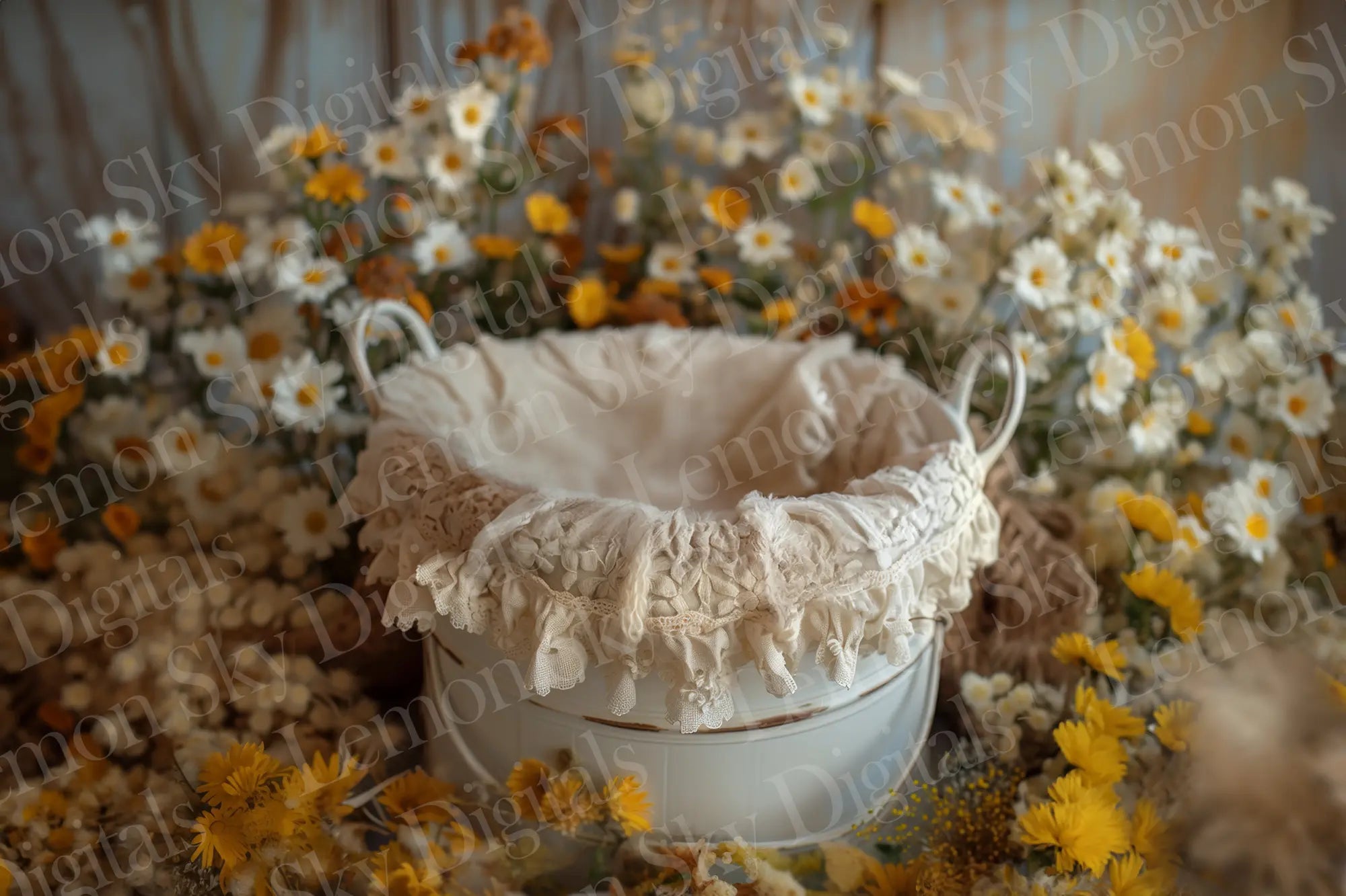 Spring Bucket Digital Background – LSP Actions by Lemon Sky