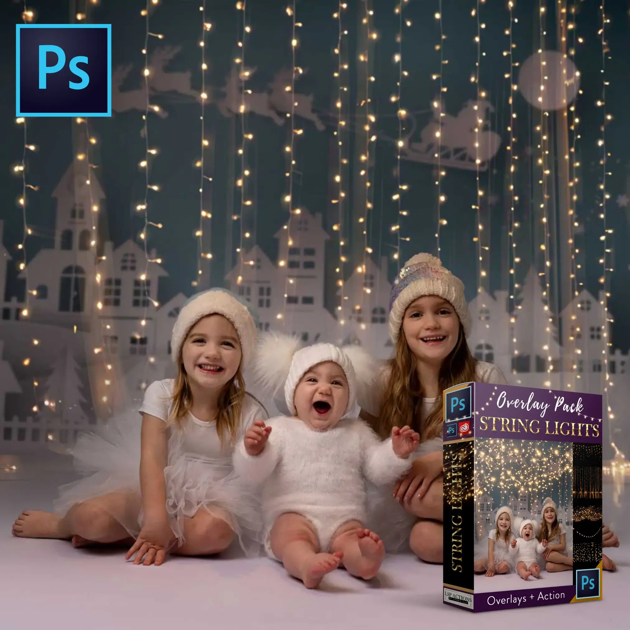 String Light Overlays + Photoshop Actions – LSP Actions by Lemon Sky